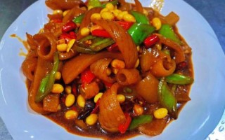 肉皮炒黄豆怎么做_肉皮炒黄豆的家常做法