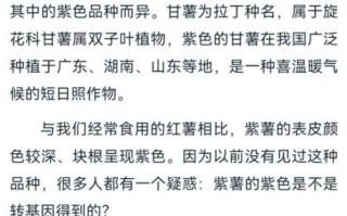紫薯是转基因的吗_紫薯和转基因紫薯的区别