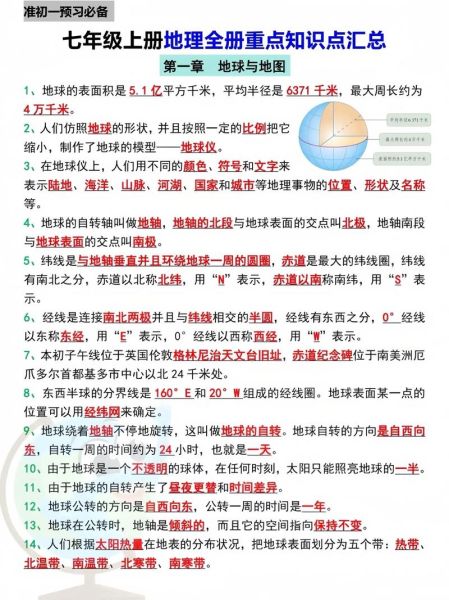 初一地理上册重点知识_初一地理上册怎么学-第2张图片-山城妙识