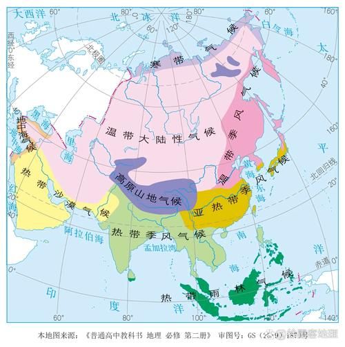 七年级下册地理亚洲地形特点_亚洲气候类型分布-第3张图片-山城妙识