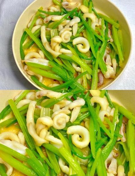 鱿鱼炒芹菜怎么炒才嫩_鱿鱼炒芹菜用焯水吗-第1张图片-山城妙识