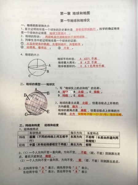 七年级上册地理复习提纲_地球与地图怎么学-第1张图片-山城妙识