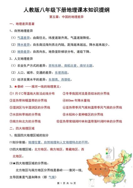 八年级地理知识点有哪些_如何高效复习-第1张图片-山城妙识