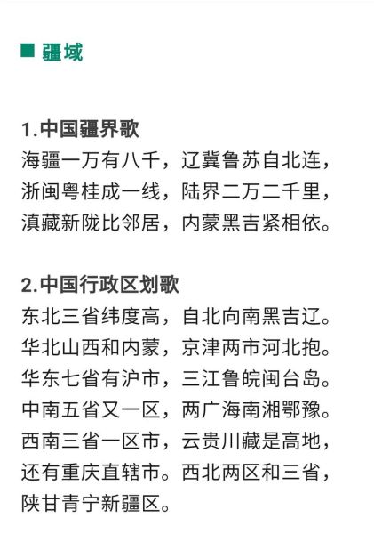 地理口诀表怎么背_地理口诀表有哪些-第2张图片-山城妙识