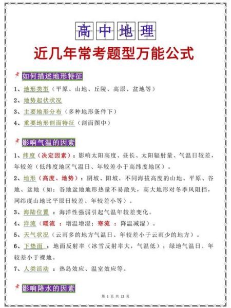 2017高考地理大题怎么答_高考地理大题答题模板-第2张图片-山城妙识 2017高考地理大题怎么答_高考地理大题答题模板-第2张图片-山城妙识