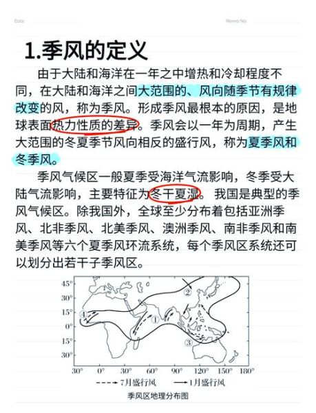 高一地理季风形成原因_季风气候特点是什么-第1张图片-山城妙识