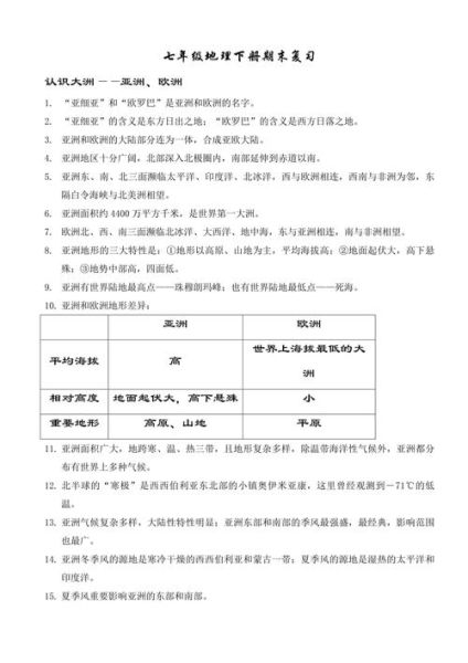 七年级地理下册教案怎么写_七年级地理下册重点知识点-第3张图片-山城妙识