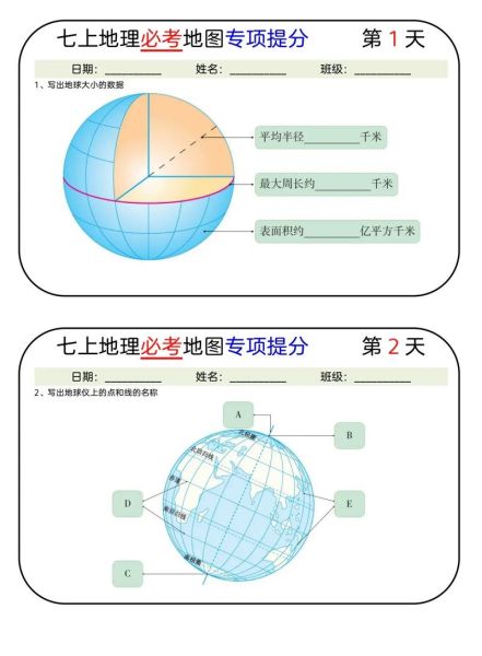 七年级上册地理课时练_地球和地图怎么学-第3张图片-山城妙识