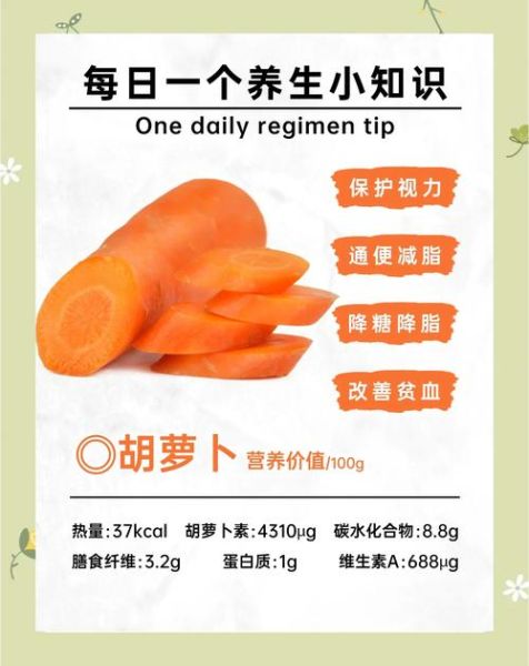 胡萝卜营养成分表100克_胡萝卜热量高吗-第3张图片-山城妙识