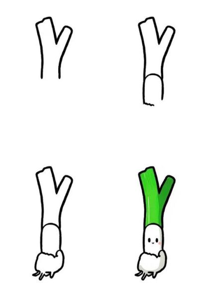 大葱卡通图片怎么画_大葱卡通简笔画教程-第1张图片-山城妙识 大葱卡通图片怎么画_大葱卡通简笔画教程-第1张图片-山城妙识