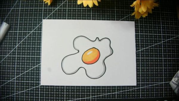 煎鸡蛋简笔画怎么画_煎鸡蛋简笔画步骤-第2张图片-山城妙识 煎鸡蛋简笔画怎么画_煎鸡蛋简笔画步骤-第2张图片-山城妙识