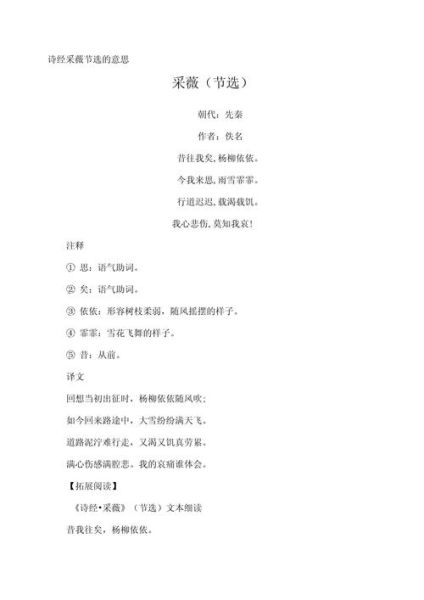 采薇节选表达了什么情感_如何赏析采薇节选-第3张图片-山城妙识 采薇节选表达了什么情感_如何赏析采薇节选-第3张图片-山城妙识