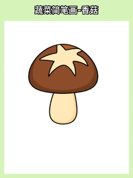 香菇青菜简笔画怎么画_香菇青菜简笔画步骤-第1张图片-山城妙识