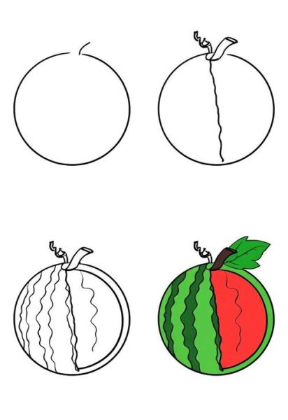 西瓜简笔画怎么画_西瓜图片大全-第3张图片-山城妙识 西瓜简笔画怎么画_西瓜图片大全-第3张图片-山城妙识